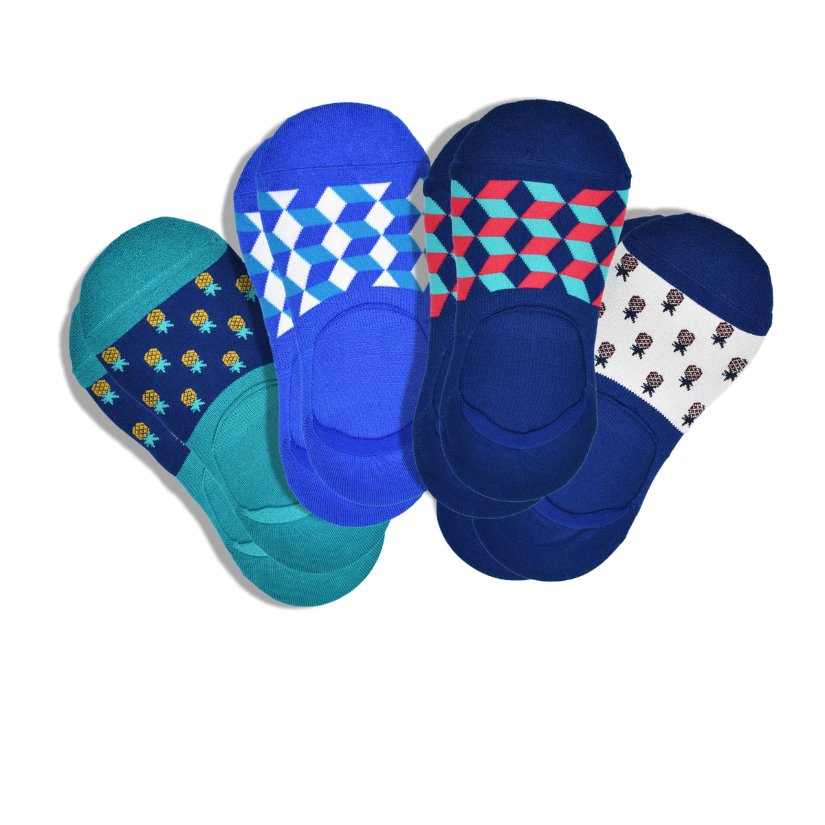 Non-Slip No Show Bamboo Socks - Joy Bundle - 4 Pair Package - Flyte ...